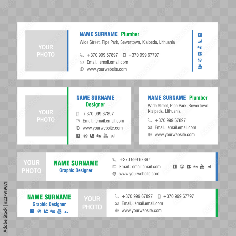 Email Signatures Stock Vector | Adobe Stock