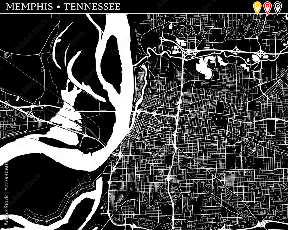 Simple map of Memphis, Tennessee Stock Vector | Adobe Stock