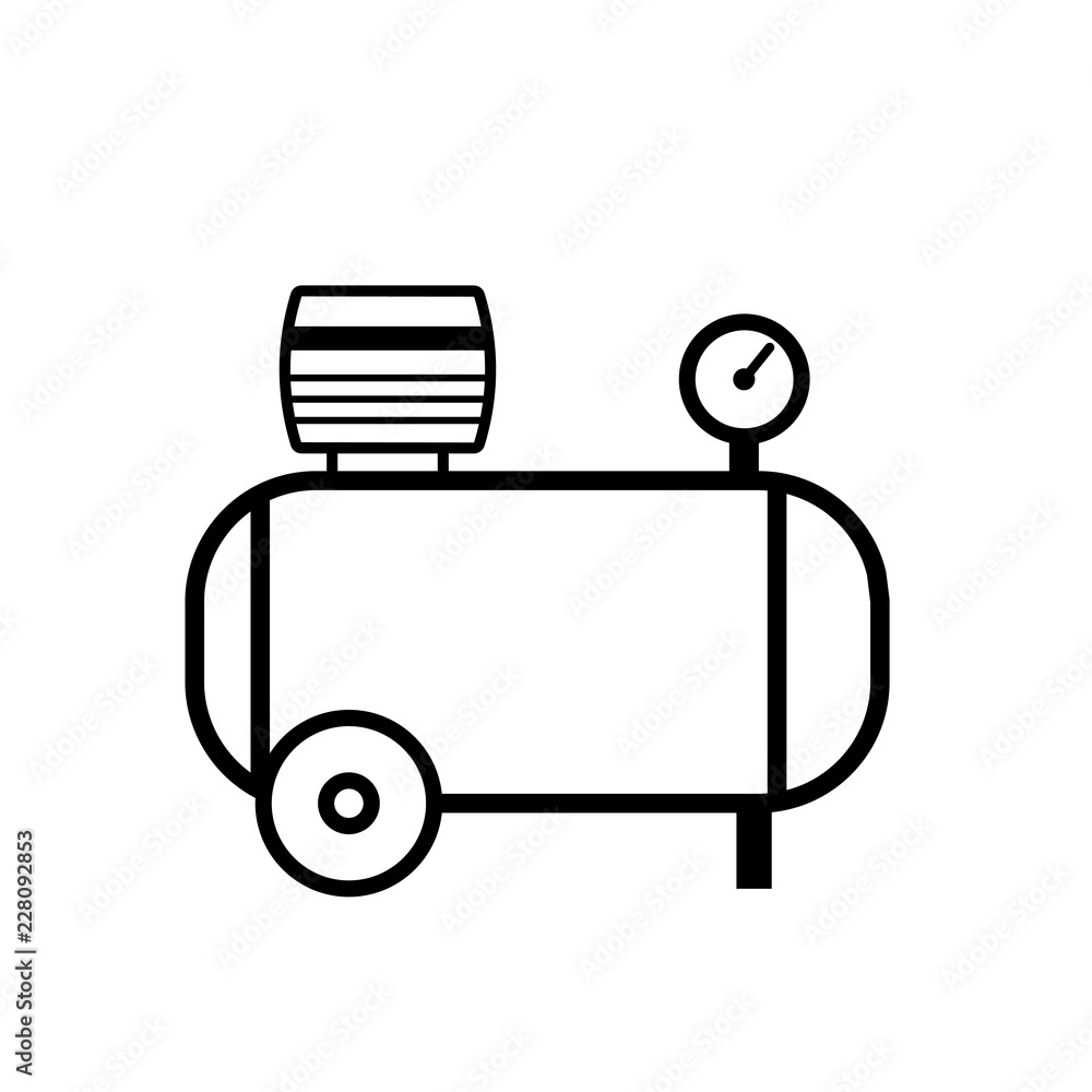Air compressor outline icon. Clipart image isolated on white background ...
