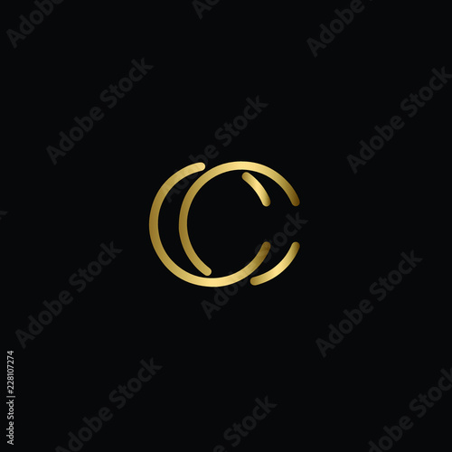 Creative Solid Minimal Letter CC Logo Design In vector Format Stock ...