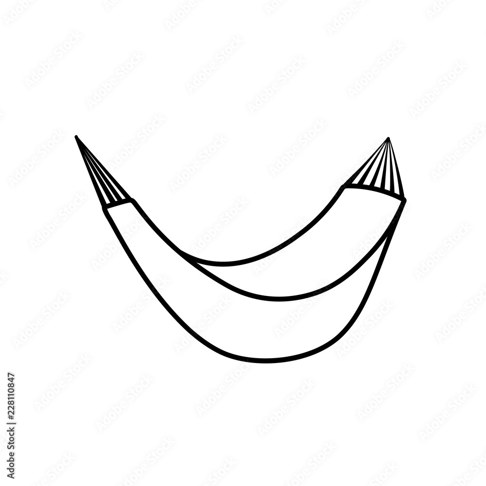 Hammock outline icon. Clipart image isolated on white background Stock ...
