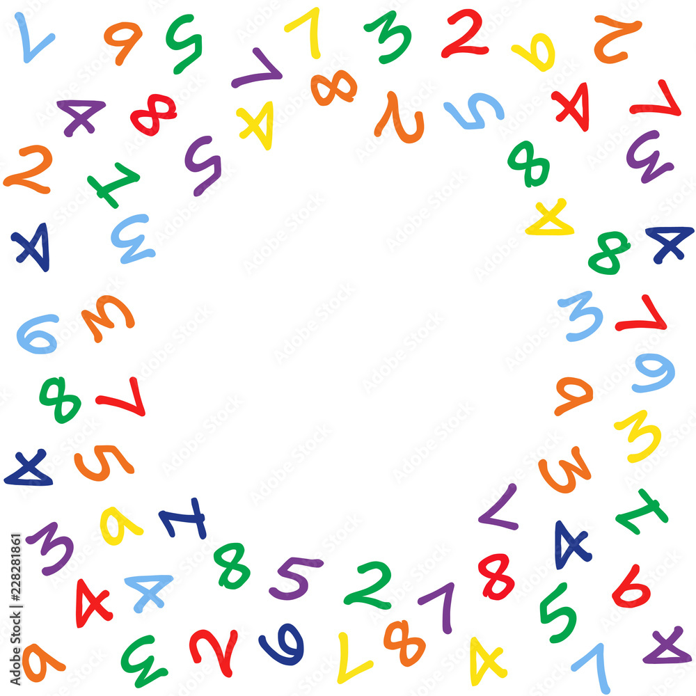 Frame. Vector background from numbers. Back to school. Vector ...