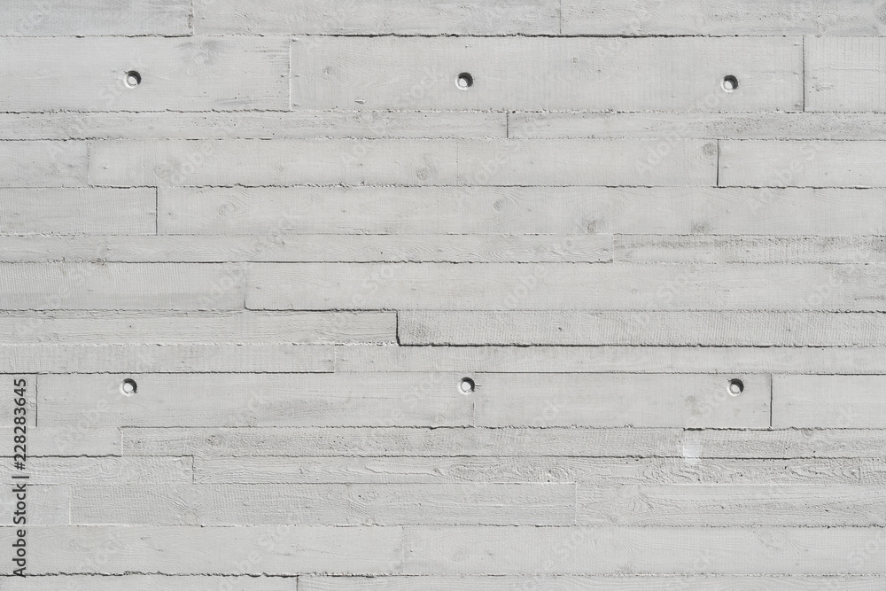 Modern light concrete wall in interior, Texture of wooden formwork ...