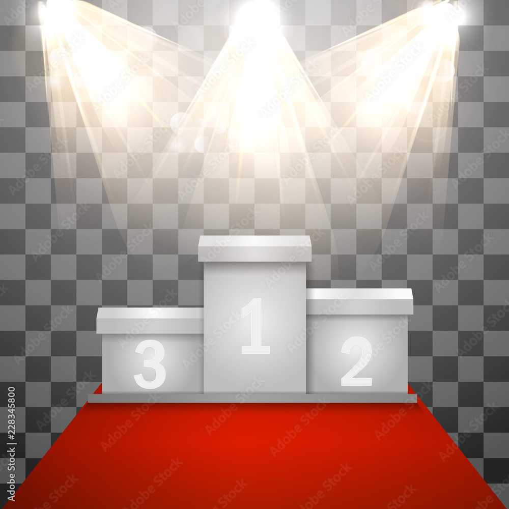 light rectangular podium on a transparent background. Pedestal ...