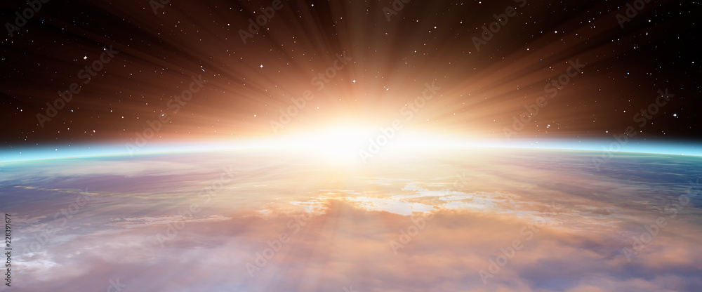 Planet Earth with a spectacular sunset "Elements of this image ...