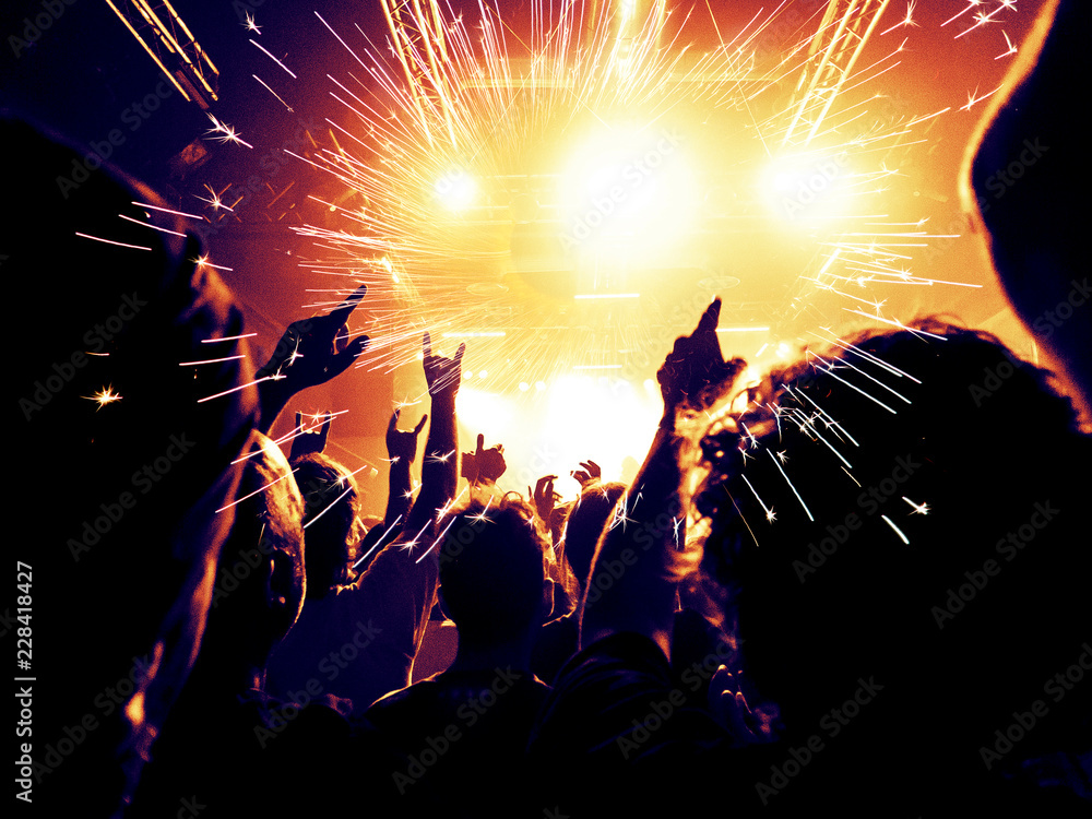 Concert crowd clapping a band performance Stock Photo | Adobe Stock