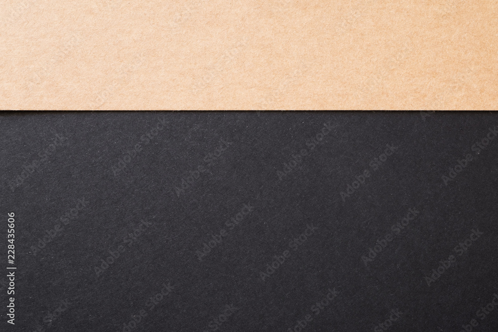 Kraft paper sheet overlap with brown and black colors for background ...