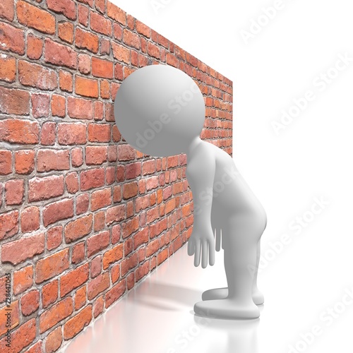Banging head against the wall/ frustration concept Stock Illustration ...