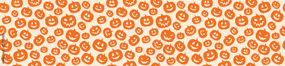 Halloween - concept of seamless pattern with pumpkins. Vector. Stock ...