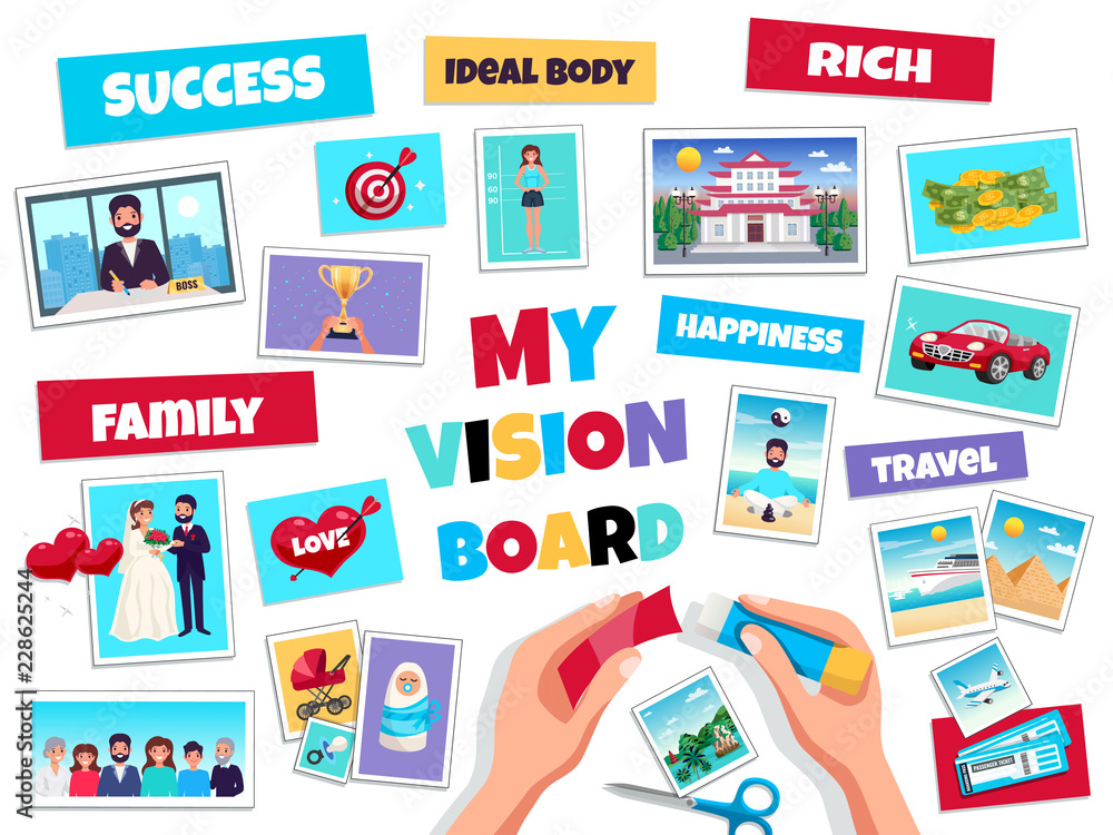 Dreams Vision Board Concept Stock Vector | Adobe Stock