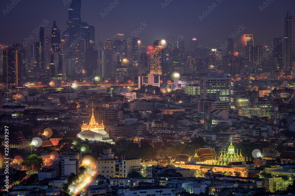Golden mountain in Wat Saket Ratcha Wora Maha Wihan and Lohaprasat in ...