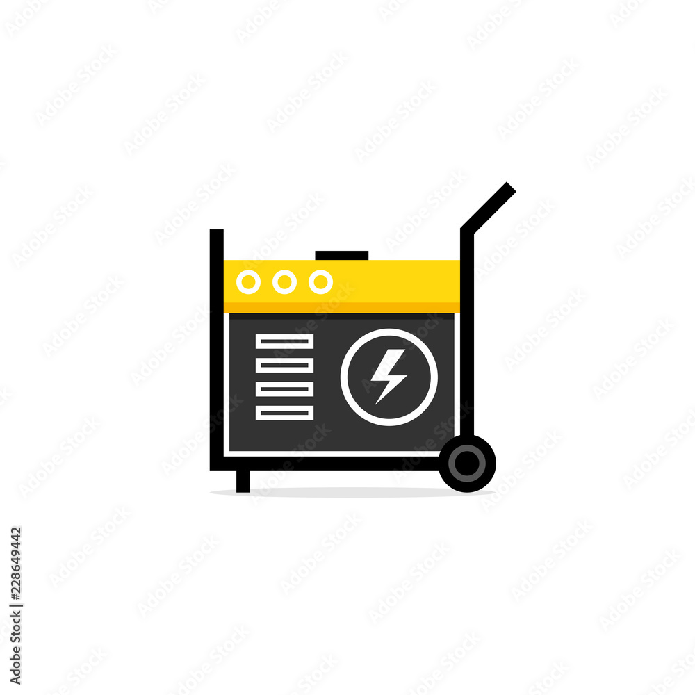 Portable power generator icon. Clipart image isolated on white ...