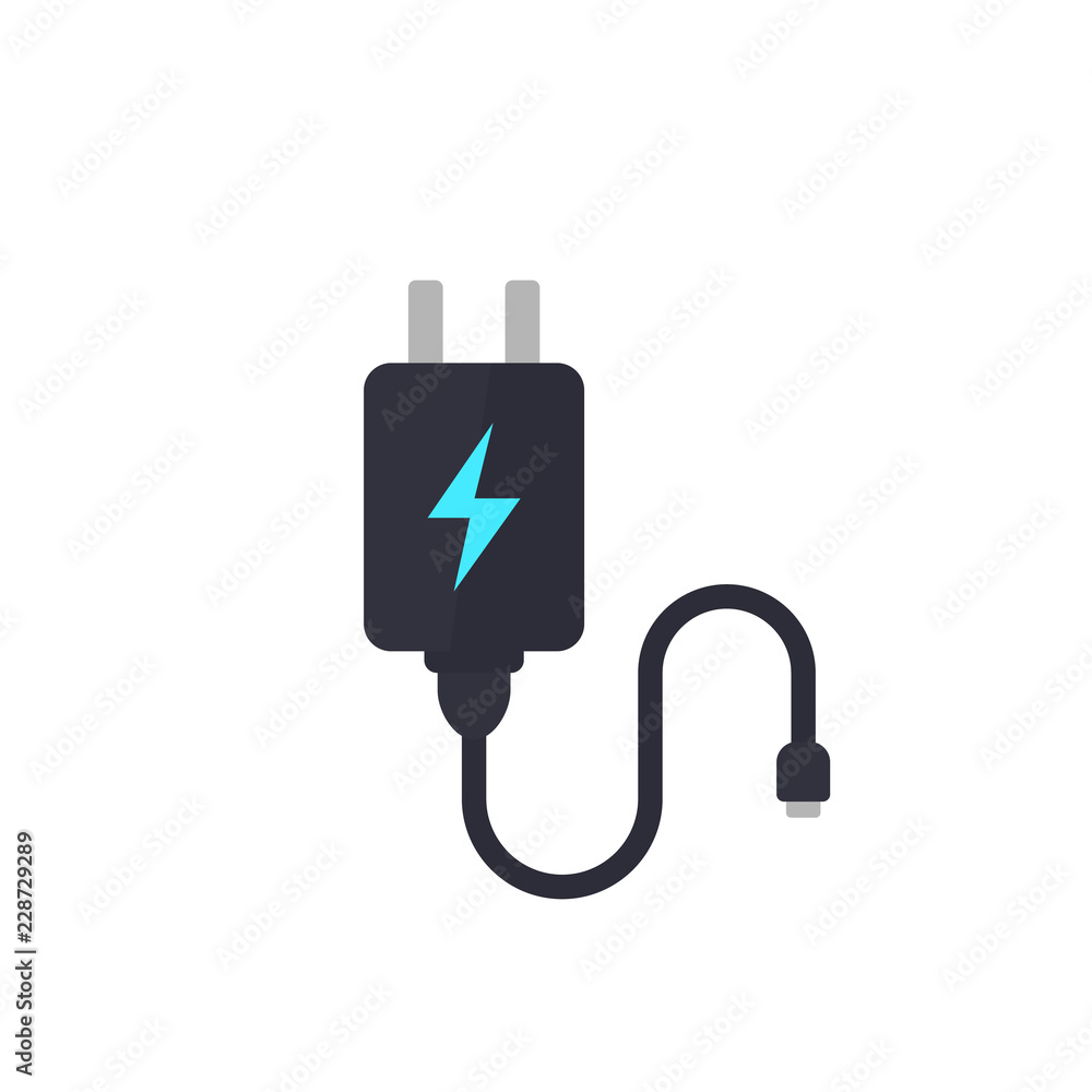 Mobile charger vector illustration on white Stock Vector | Adobe Stock