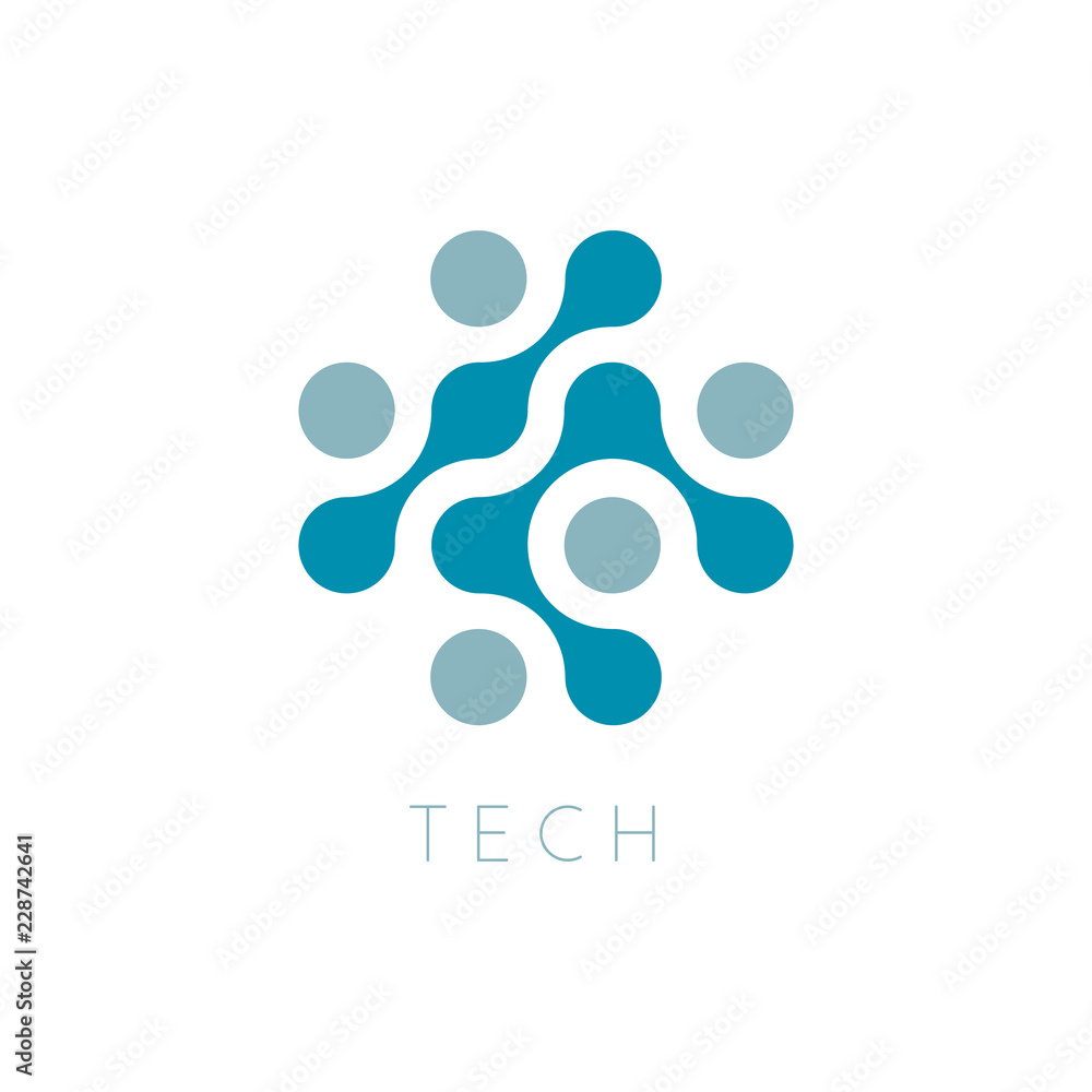 Circles Vector Icon. New Tech Logo Template. Cross Technology Logotype ...