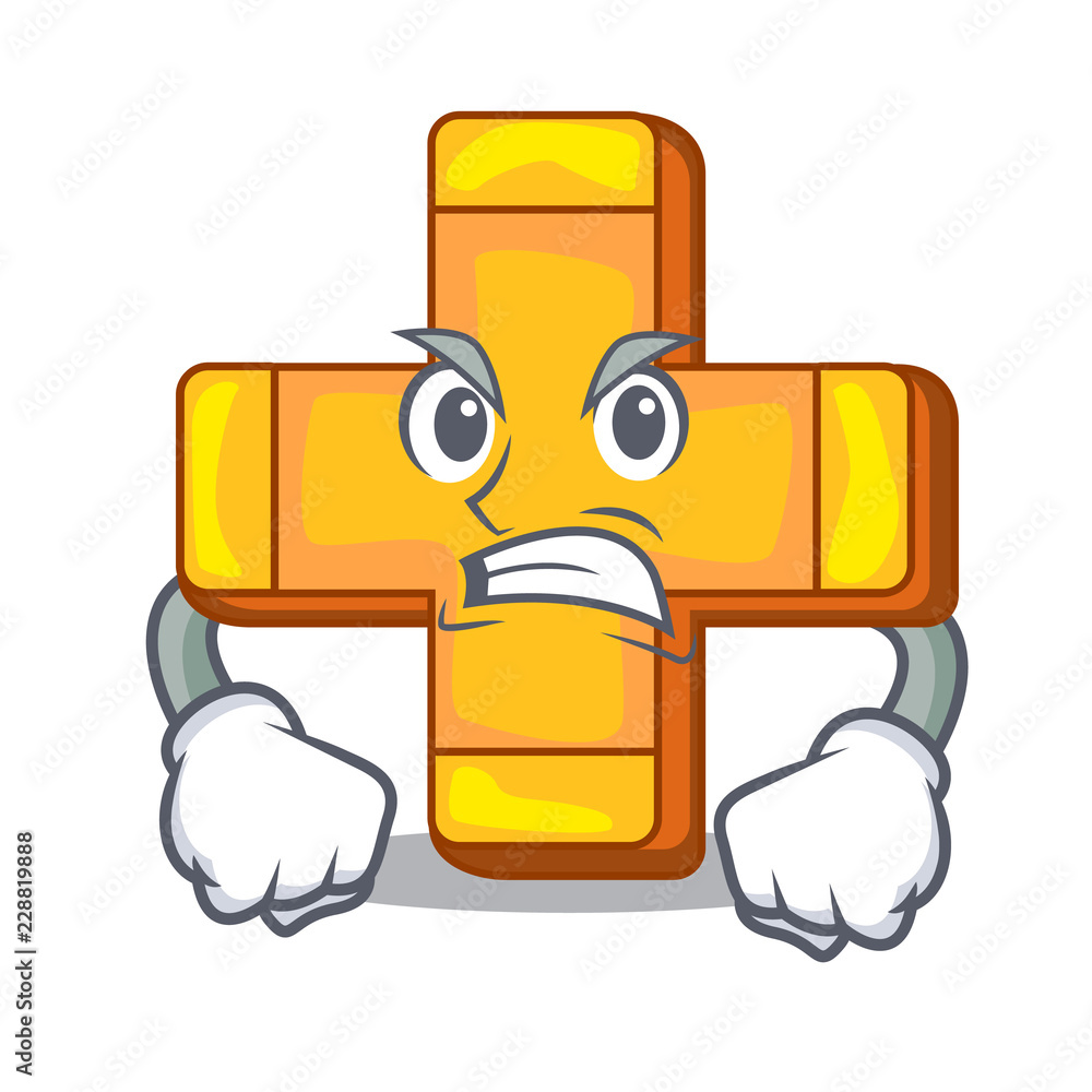 Angry retro plus sign addition symbol cartoon Stock Vector | Adobe Stock