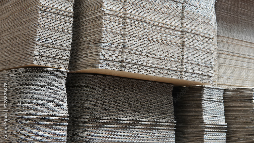 Cardboard cartons corrugated fiberboard paper boards for boxes Stock ...