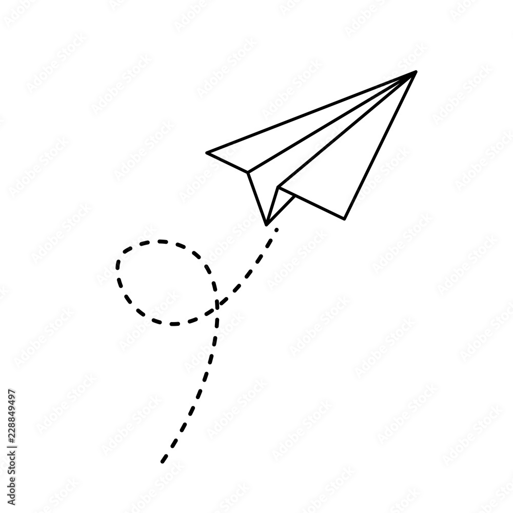 paper airplane flying icon Stock Vector | Adobe Stock