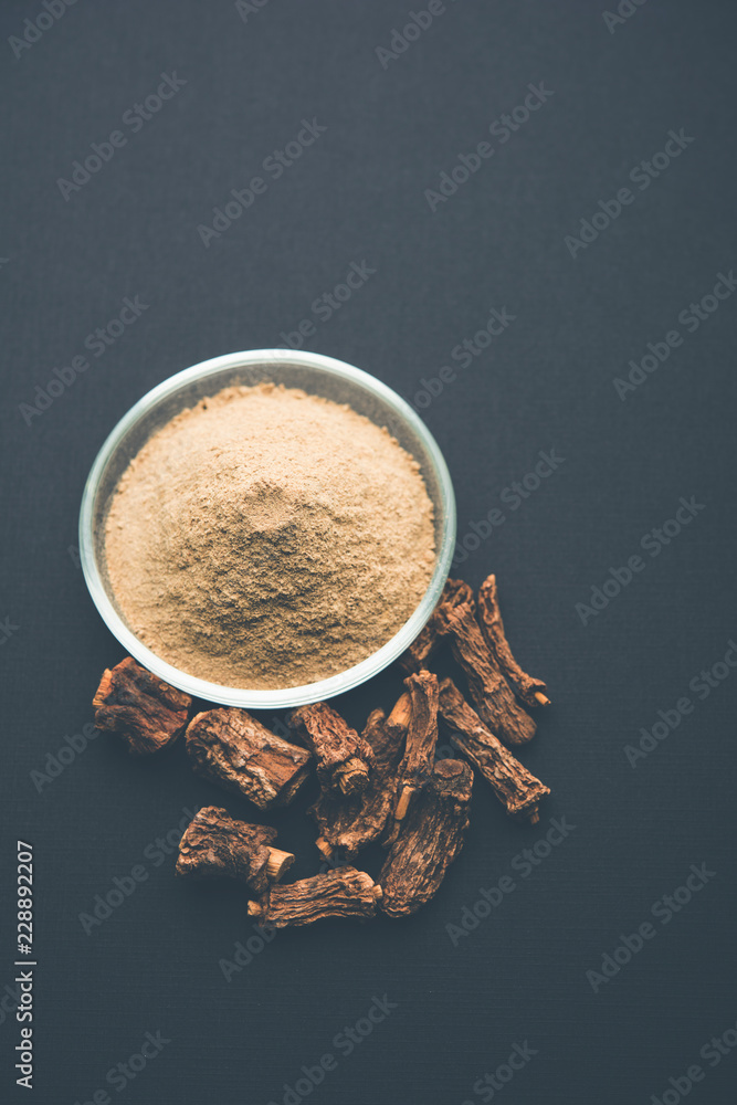 Hemidesmus indicus also known as Ananthamoola or Naruneendi or Nannari ...