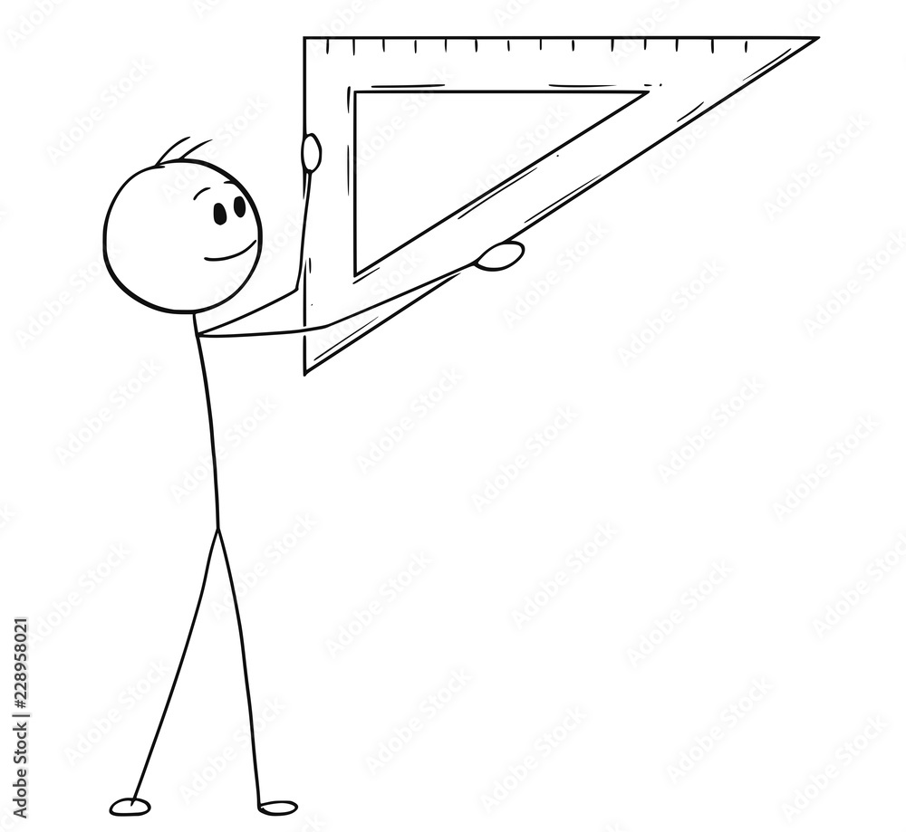 Cartoon stick drawing conceptual illustration of man or businessman ...