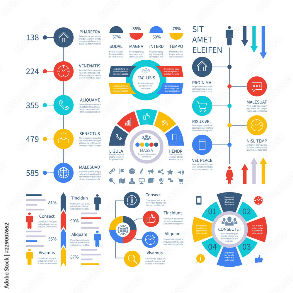Infographic. Multipurpose financial chart marketing graph, process ...