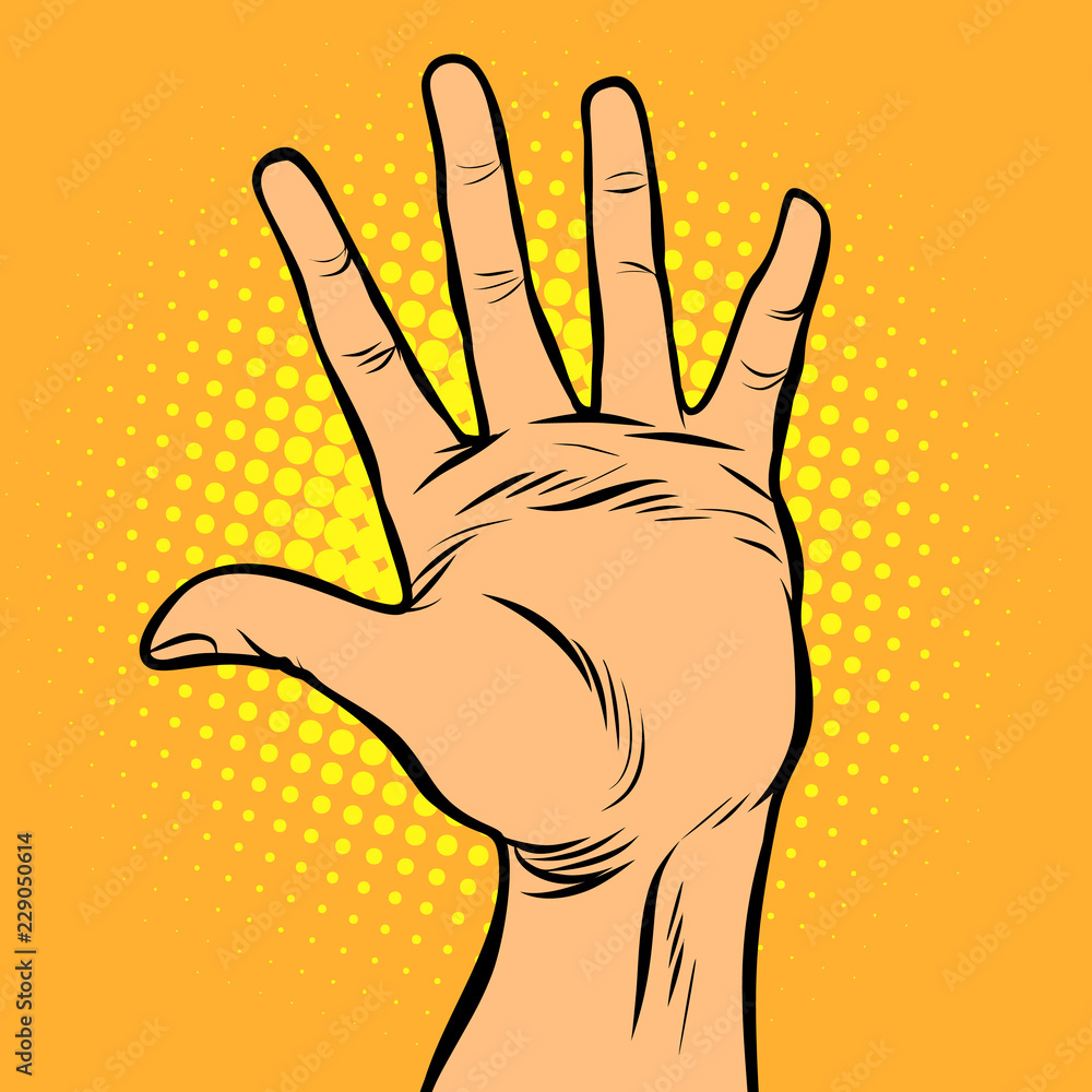 hi five hand gesture Stock Vector | Adobe Stock