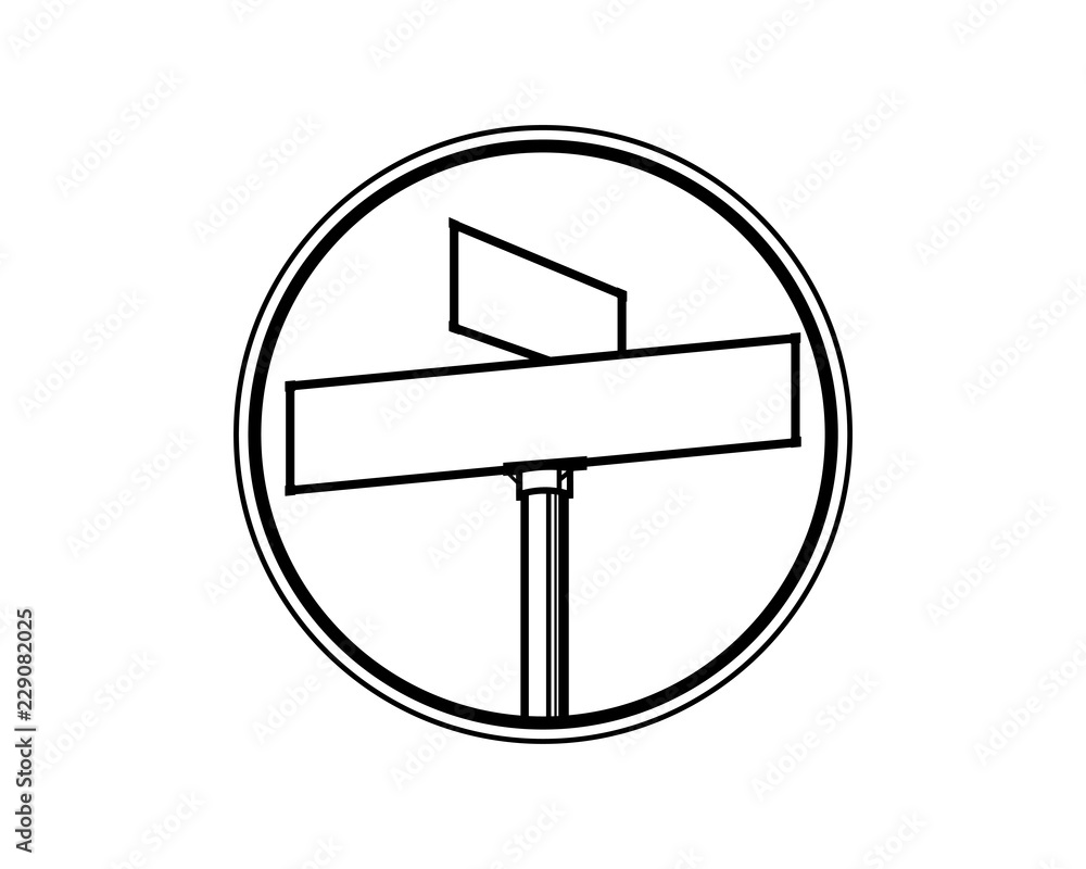 Line Art Vector Road Sign Board Symbol Logo Template Design Inspiration ...