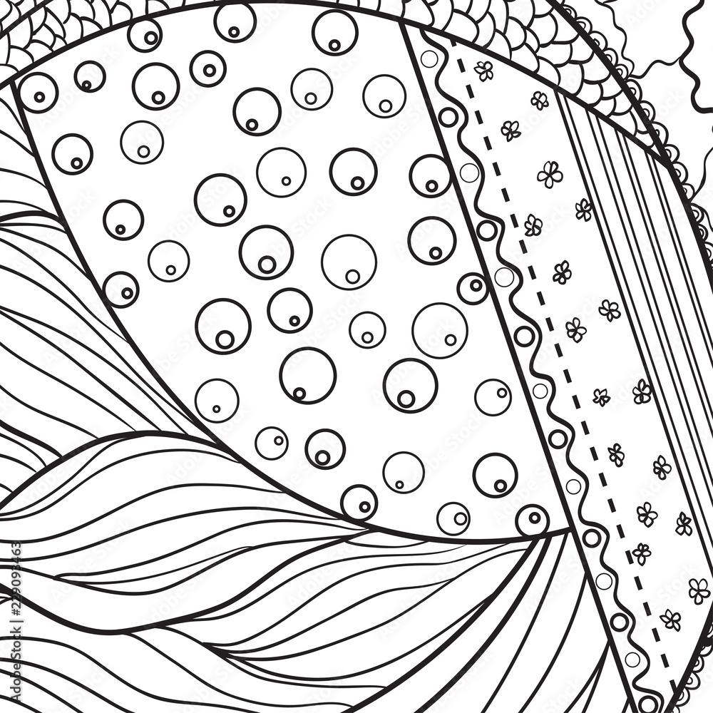 Square pattern on white. Zentangle. Hand drawn mandala on isolated ...