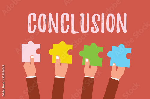 Writing note showing Conclusion. Business photo showcasing Results ...