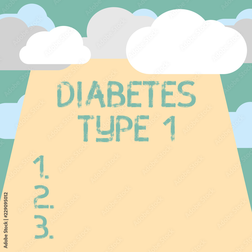 Text sign showing Diabetes Type 1. Conceptual photo condition in which ...