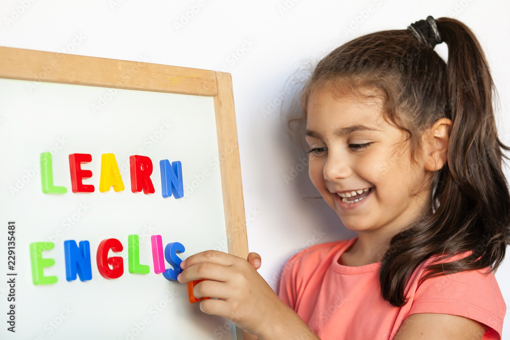 Language education concept. Learn English. Do you speak English. Cute ...