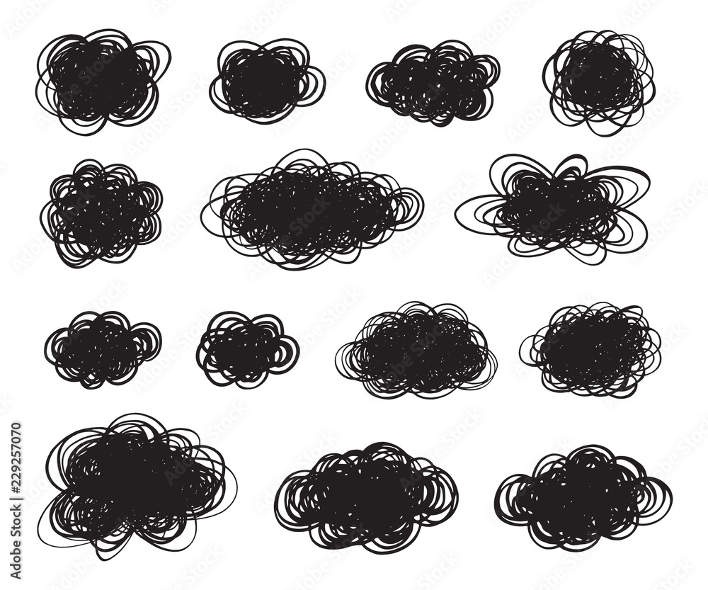 Tangled, scribble templates, backgrounds for text, lettering. Cloud ...