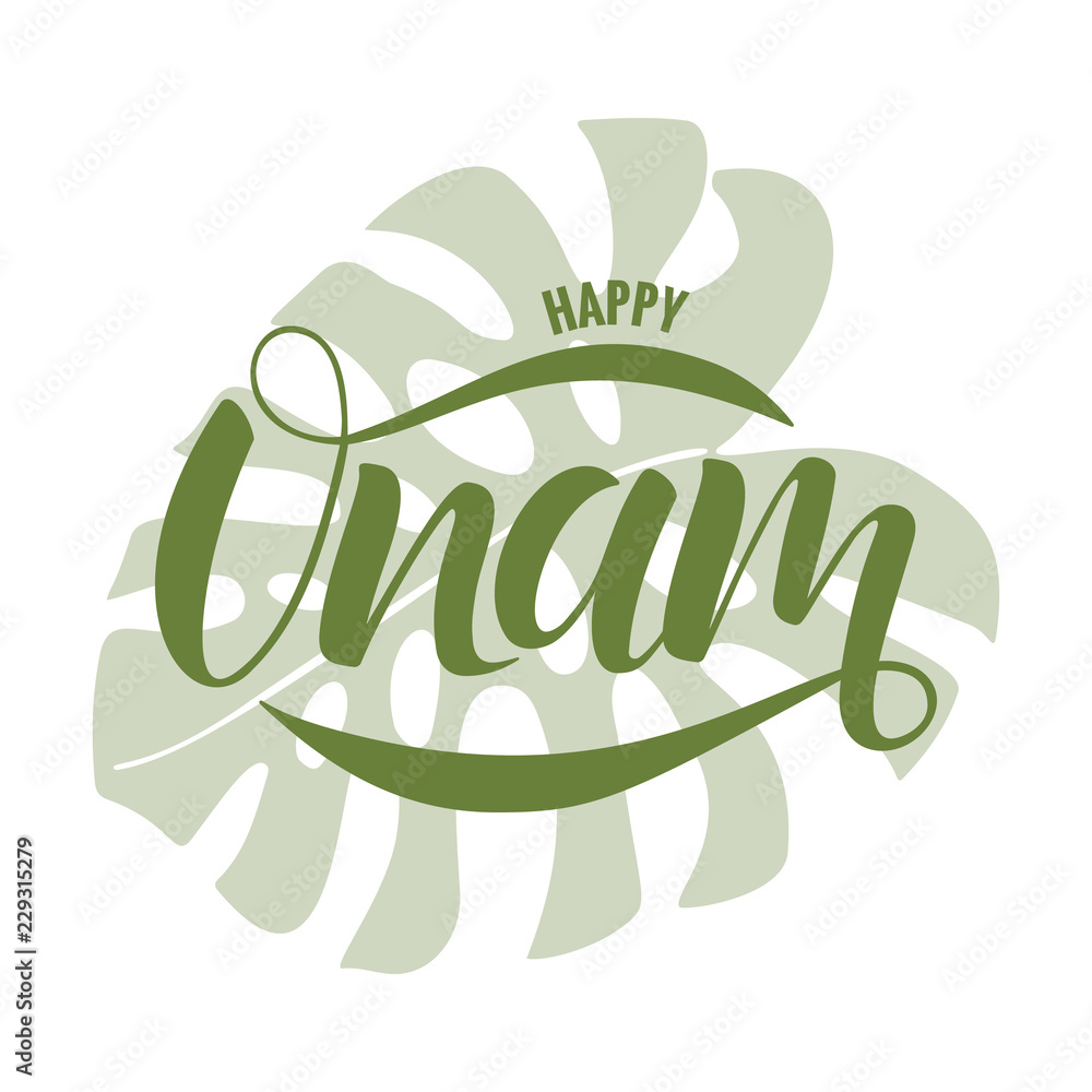 Happy Onam festival typography lettering Stock Vector | Adobe Stock
