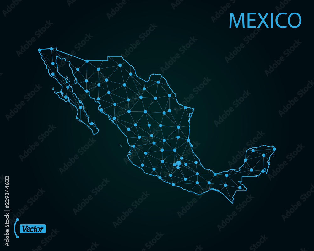 Map of Mexico. Vector illustration. World map Stock Vector | Adobe Stock