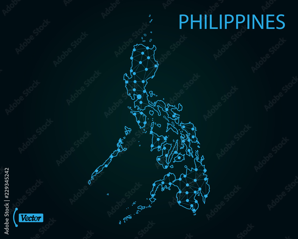 Map of Philippines. Vector illustration. World map Stock Vector | Adobe ...