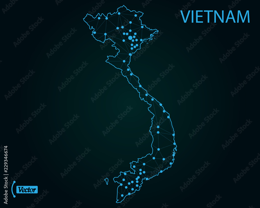 Map of Vietnam. Vector illustration. World map Stock Vector | Adobe Stock