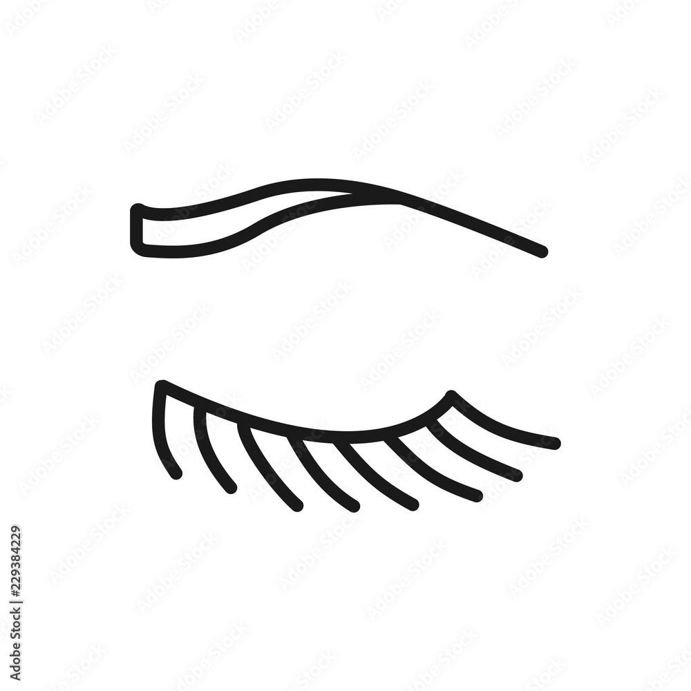 Soft arched eyebrow shape linear icon. Thin line illustration. Rounded ...