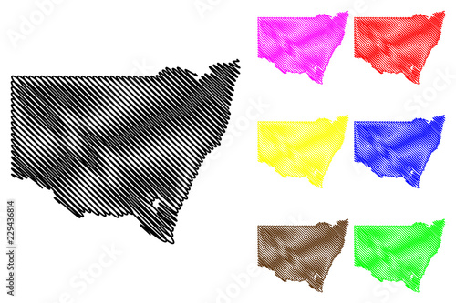 New South Wales (Australian states and territories, NSW) map vector ...