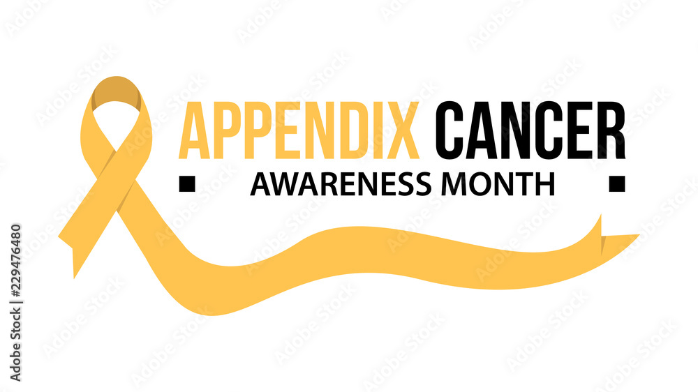 Appendix cancer awareness month ribbon vector illustration Stock Vector ...
