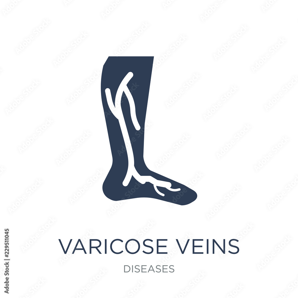 Varicose veins icon. Trendy flat vector Varicose veins icon on white ...