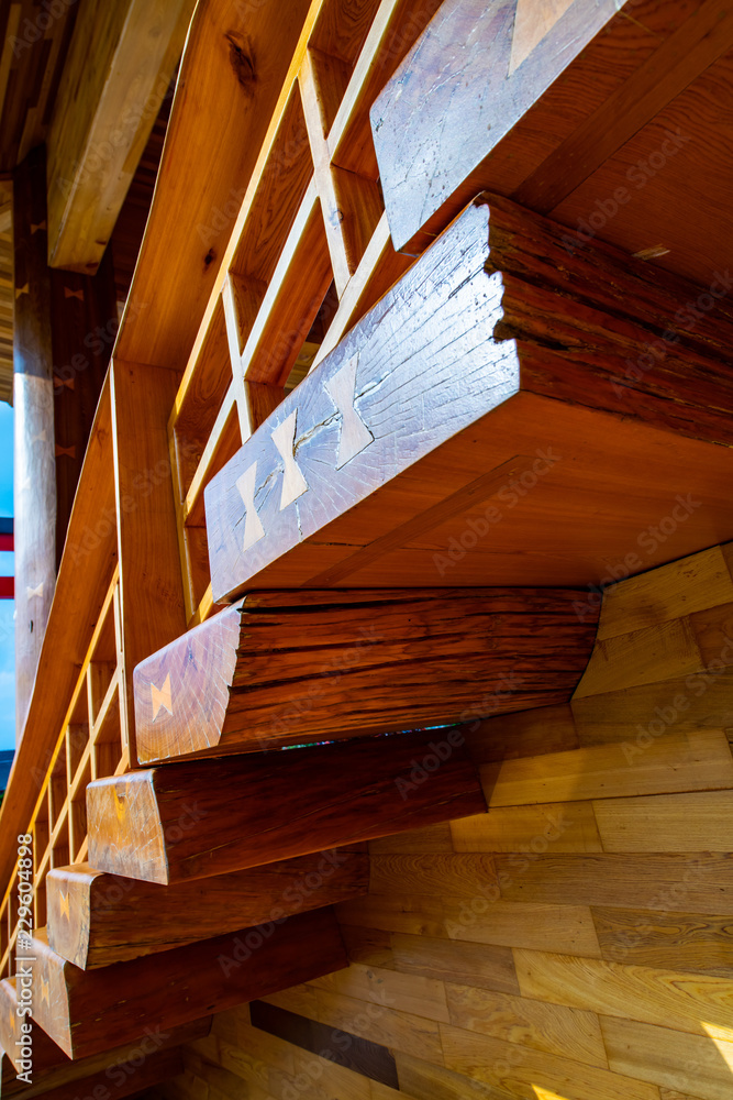 Japanese style stair in Hinoki land Stock Photo | Adobe Stock