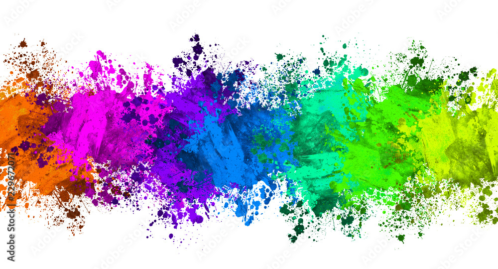 Multi-Color Paint Splatter Border/Background Stock Illustration | Adobe ...