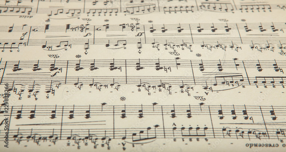 old music sheet with notes, background Stock Photo | Adobe Stock