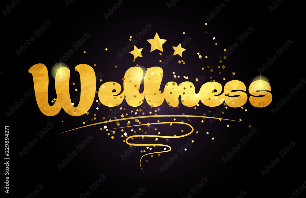 wellness star golden color word text logo icon Stock Vector | Adobe Stock