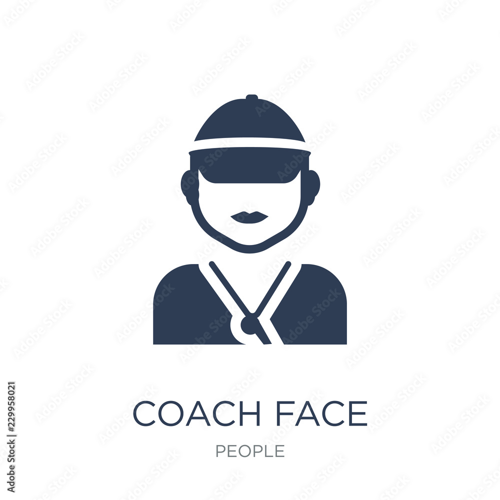 Coach face icon. Trendy flat vector Coach face icon on white background ...