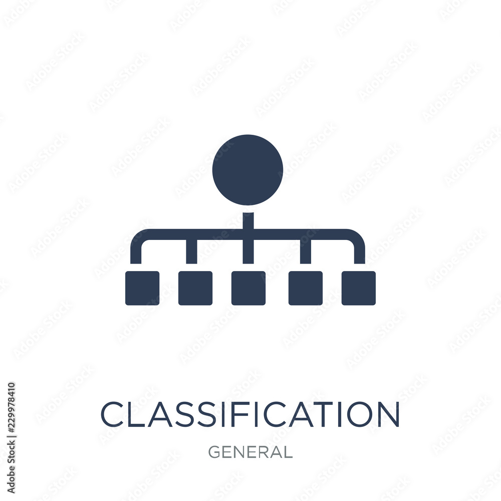 classification icon. Trendy flat vector classification icon on white ...