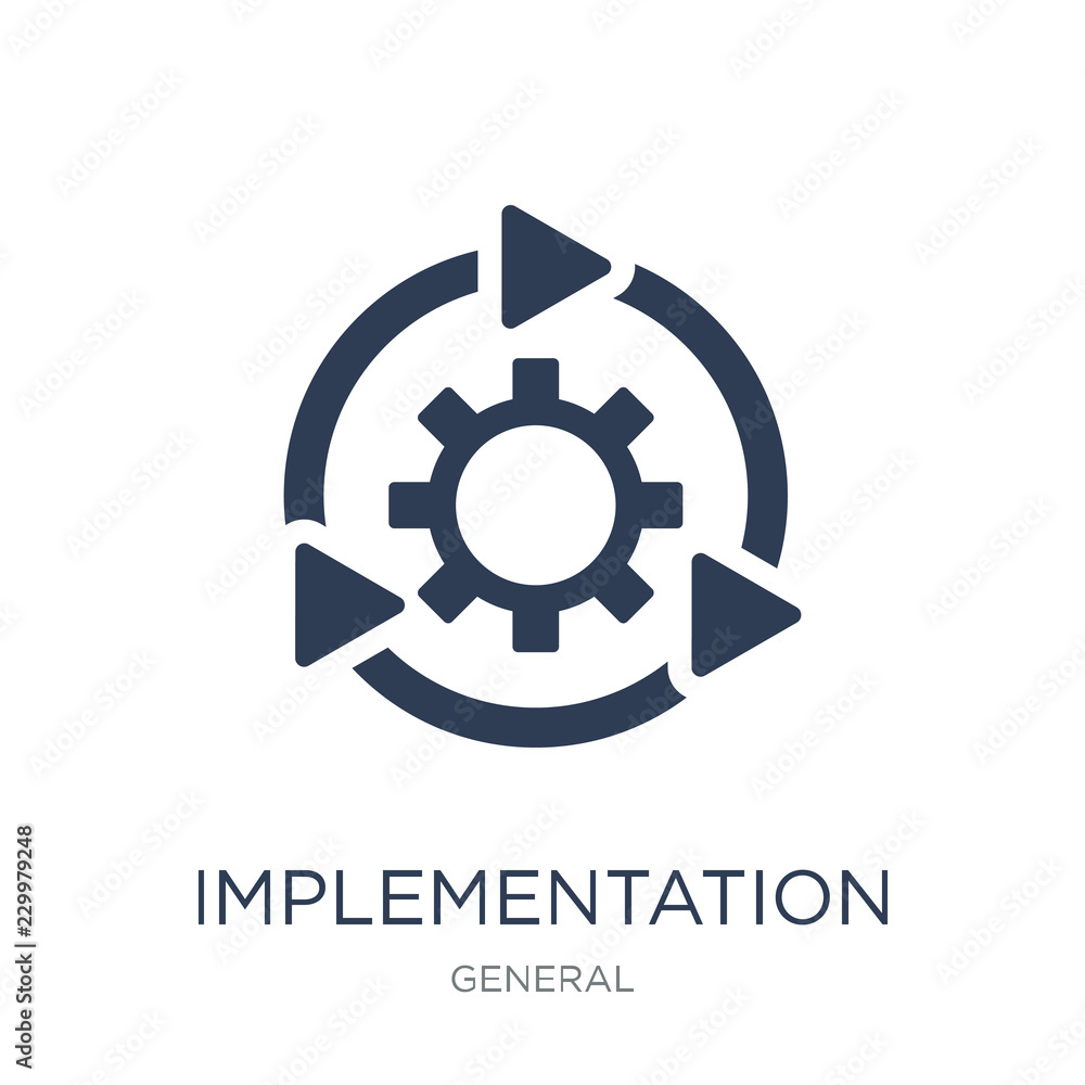 implementation icon. Trendy flat vector implementation icon on white ...