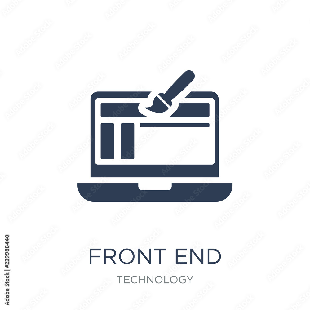 Front end icon. Trendy flat vector Front end icon on white background ...