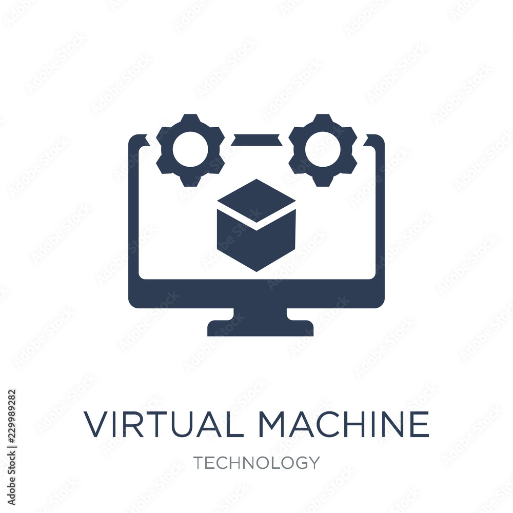 Virtual Machine icon. Trendy flat vector Virtual Machine icon on white ...