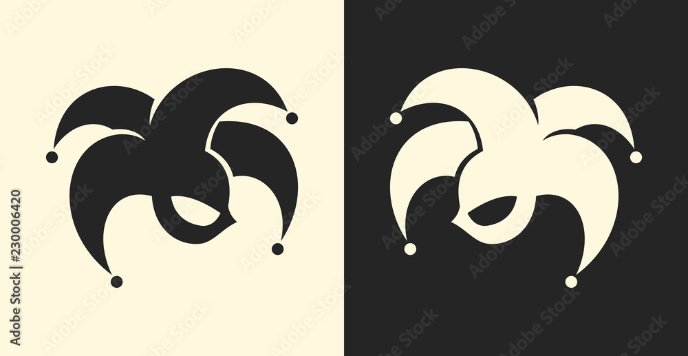 Vetor Jester or clown symbol. Joker sign icon. do Stock | Adobe Stock
