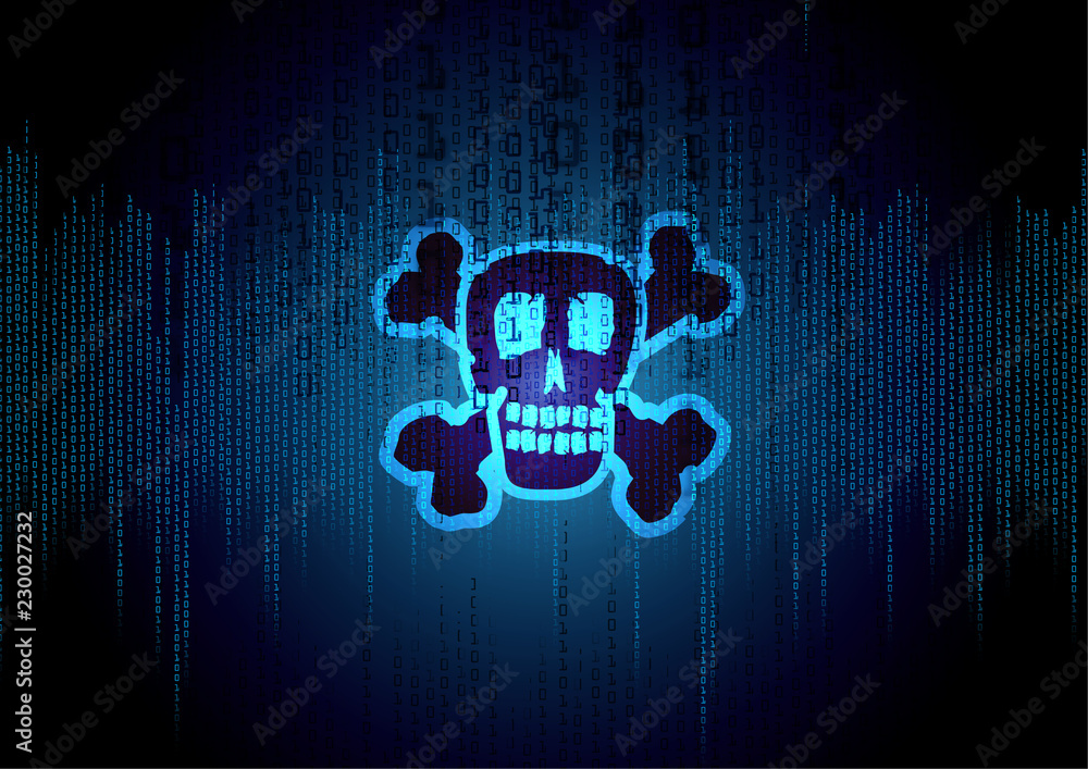 binary code and skull Stock Illustration | Adobe Stock
